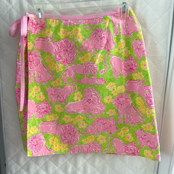Lilly Pulitzer | Skirts | Lilly Pulitzer Lion Print Reversible Wrap ...